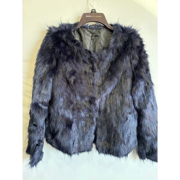 Romeo & Juliet Couture | Jackets & Coats | Romeo Juliet Couture Faux Fur Jacket Dark Blue Sz M ...